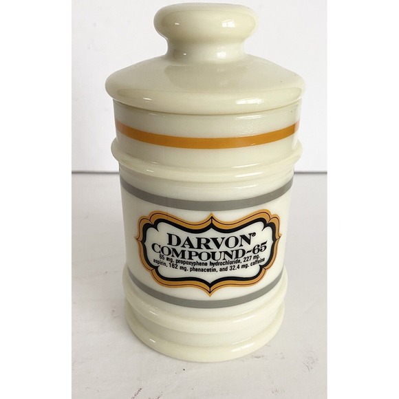 Accents | Vtg Darvon Compound65 Apothecary Jar Lid Pharmacy Custard ...
